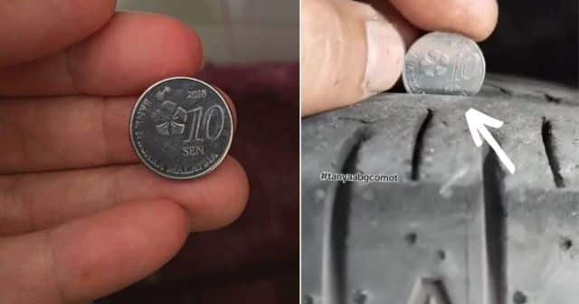 Hanya guna duit syiling 10 sen saja dah boleh tahu tayar kenderaan kita ...